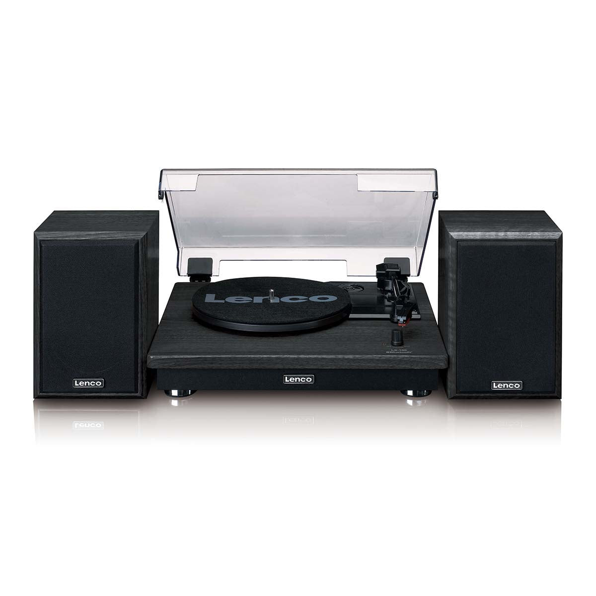 LENCO LS-100BK - Record Player with 2 external speakers - Black – Lenco-Catalog