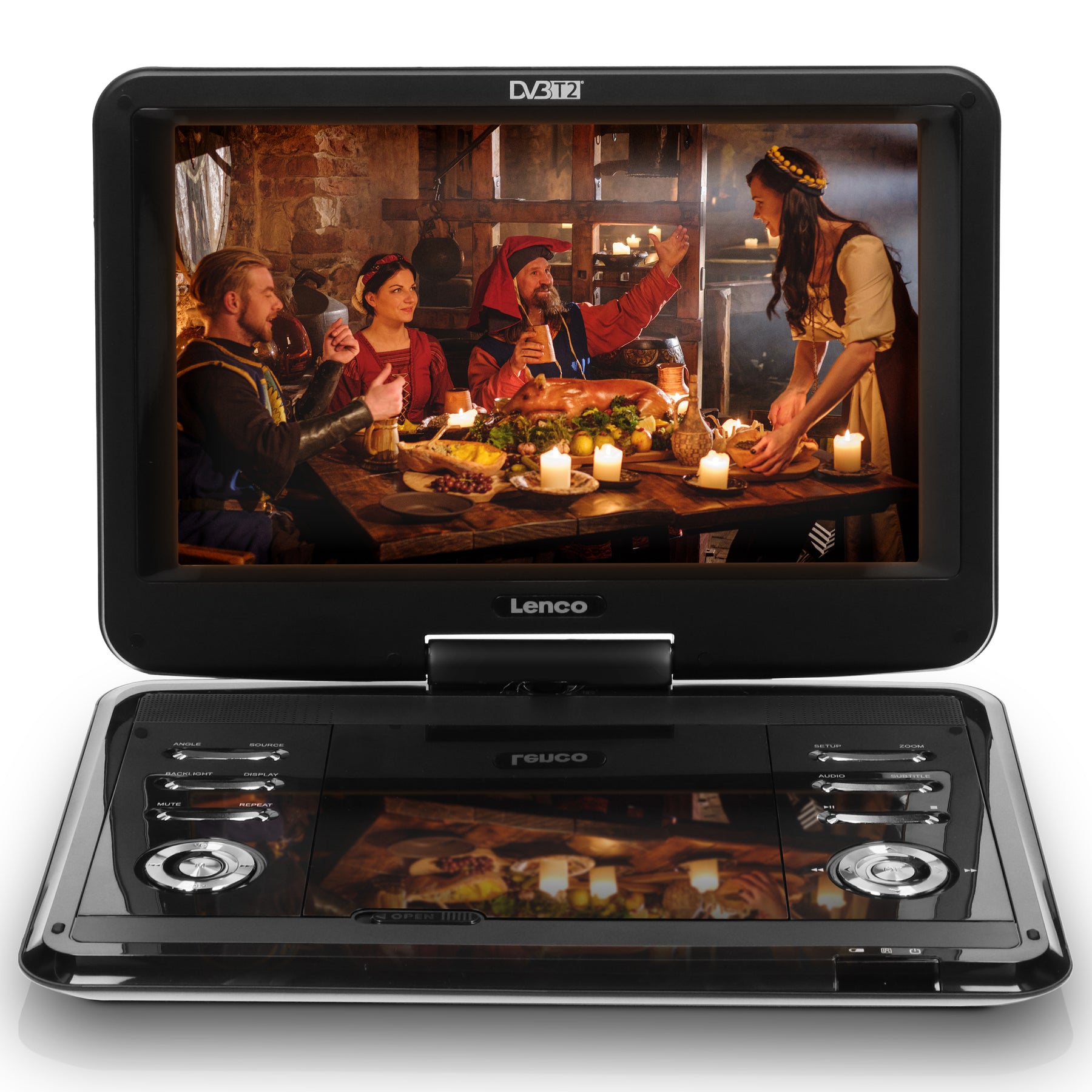 LENCO DVP-1273 - 12" portable DVD player with DVB-T2 receiver - Black ...